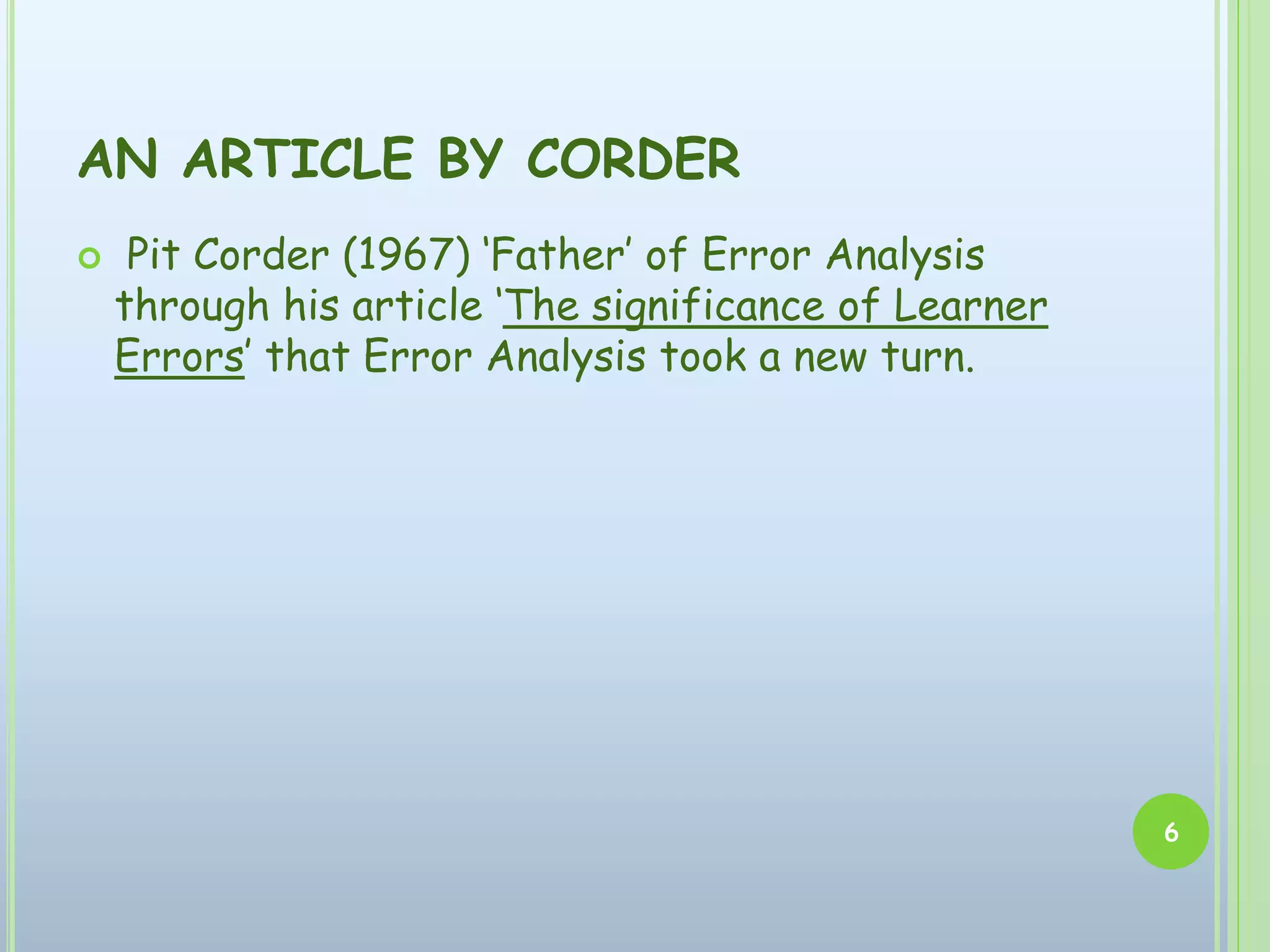 Error analysis lecture | PPTX