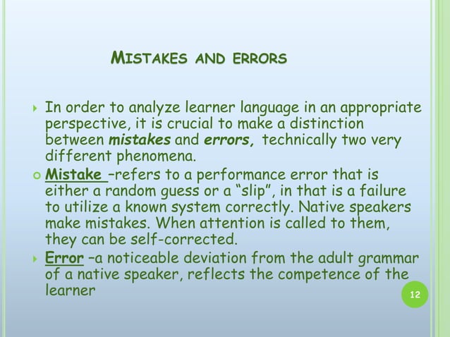 Error analysis lecture | PPTX | Educational Assessment | Education
