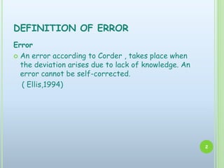 Error analysis lecture | PPTX