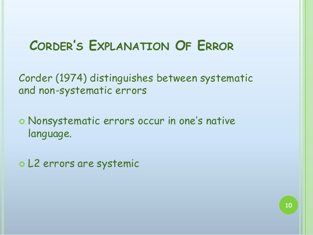Error analysis lecture