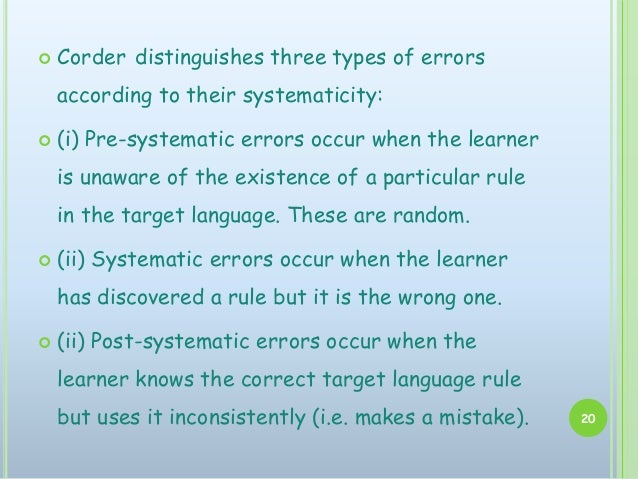 Error analysis lecture