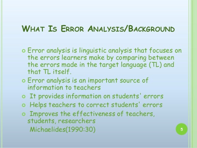 Error Analysis Lecture