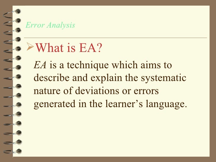 Error Analysis Presentation Error Analysis Presentation