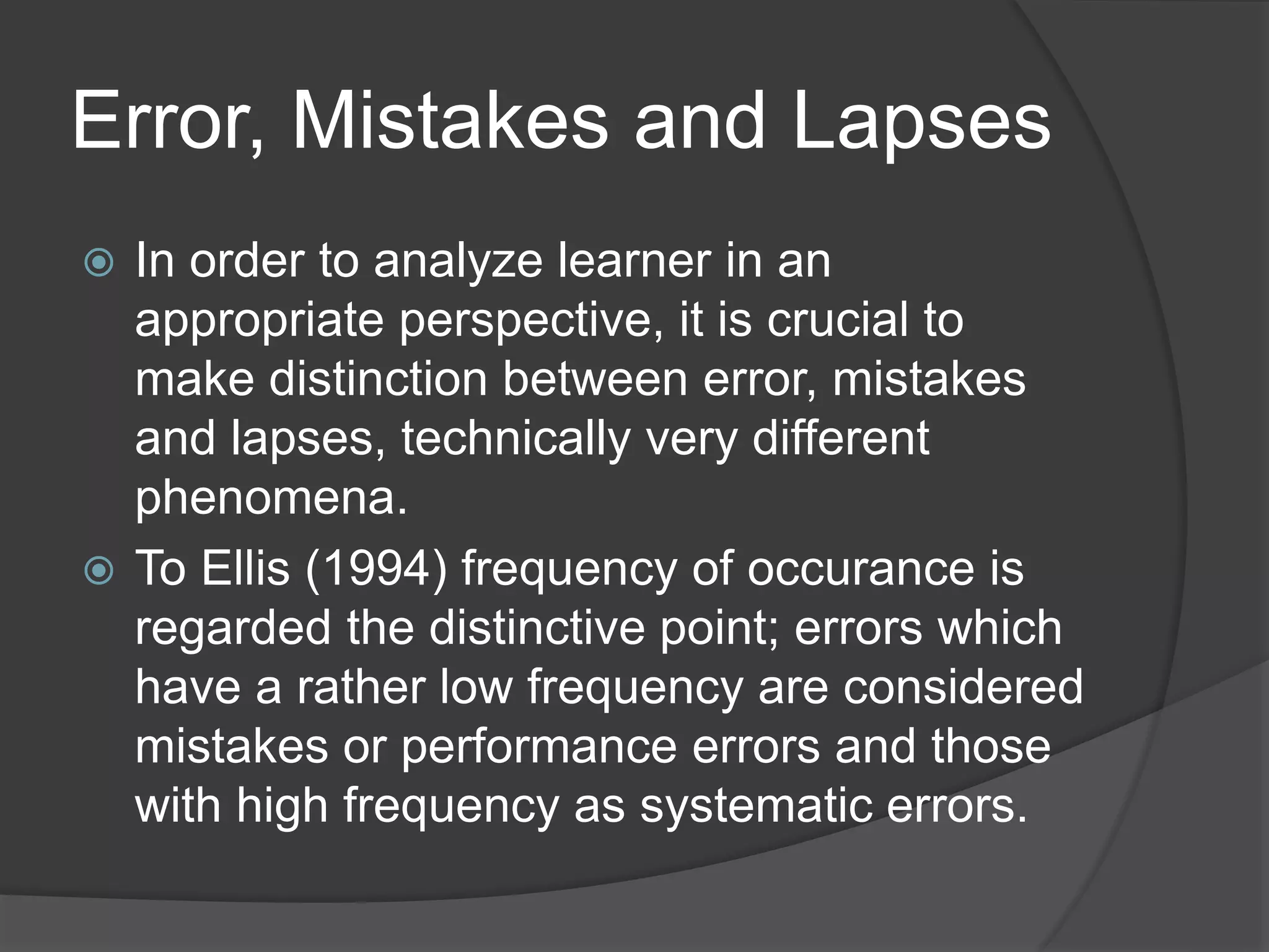 Error analysis presentation | PPTX | Education