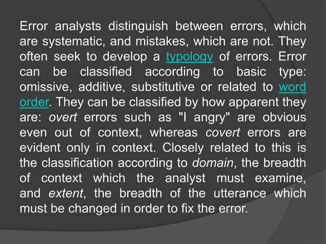Error analysis presentation | PPT