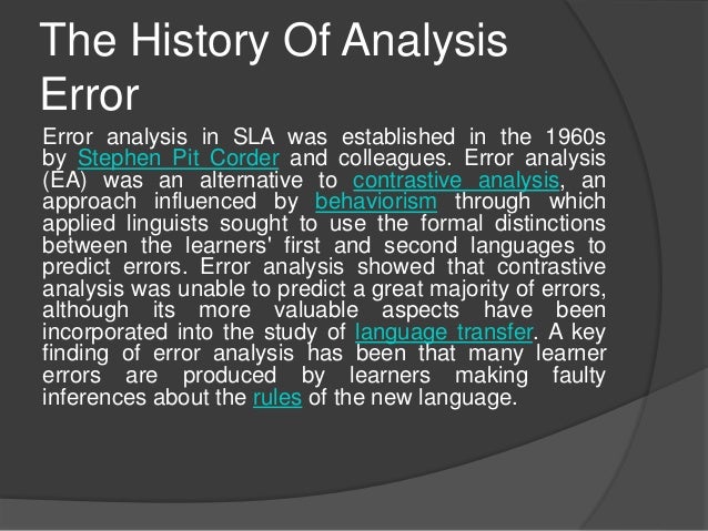 Error Analysis Presentation