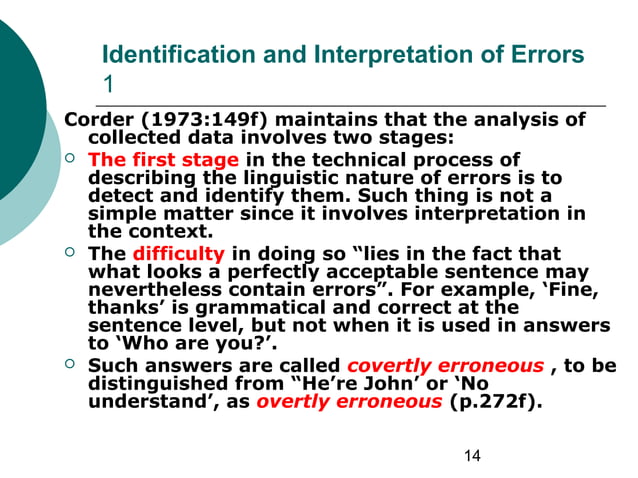 Error analysis revised | PPT