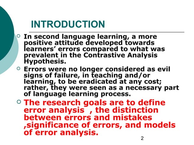 Error analysis revised | PPT