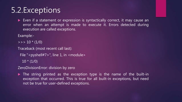Error and exception in python | PPTX