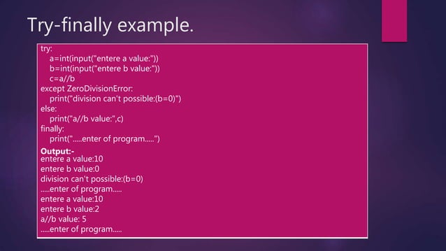 Error and exception in python | PPTX