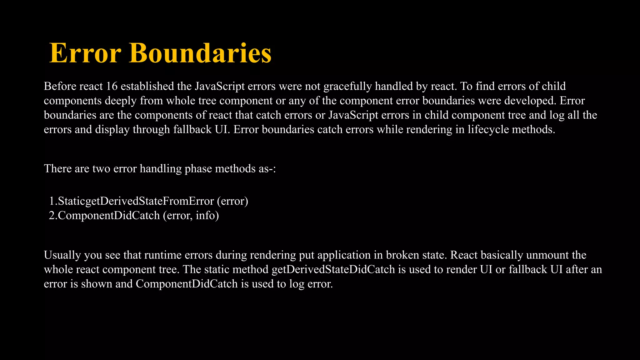 Error boundaries | PPTX
