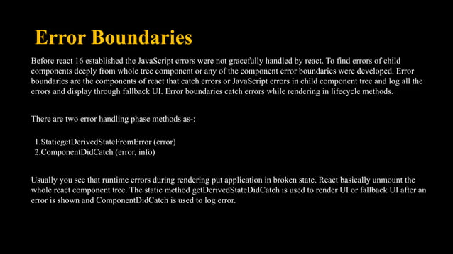 Error boundaries | PPTX