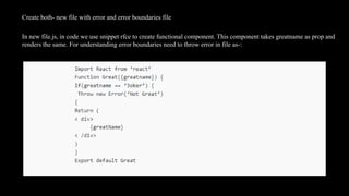 Error boundaries | PPTX