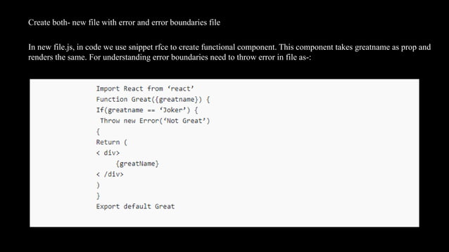 Error boundaries | PPTX
