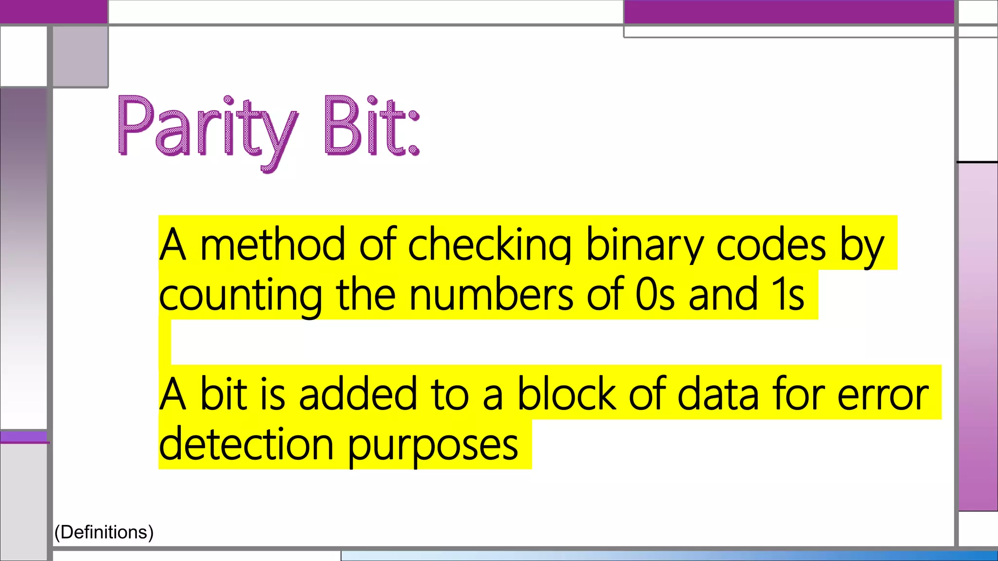 Error Checking And Correction Parity Bit Majority Voting Check Digit