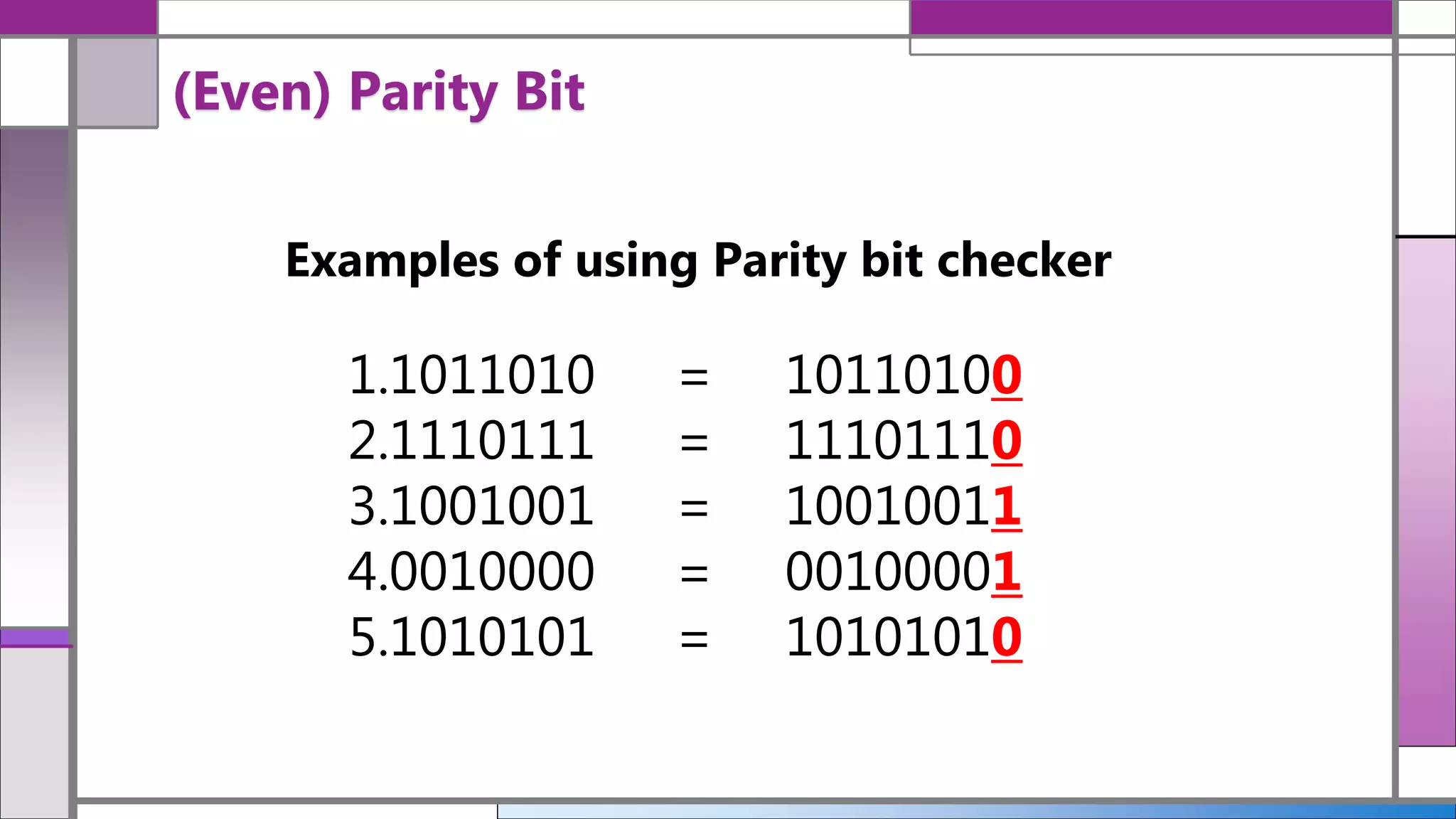 Error Checking and Correction (Parity Bit, Majority Voting, Check Digit) | PPTX