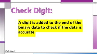 Error Checking and Correction (Parity Bit, Majority Voting, Check Digit) | PPTX