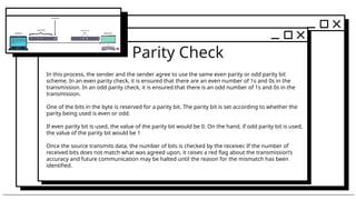 Error Checking Methods Class 8 Computer science | PPT
