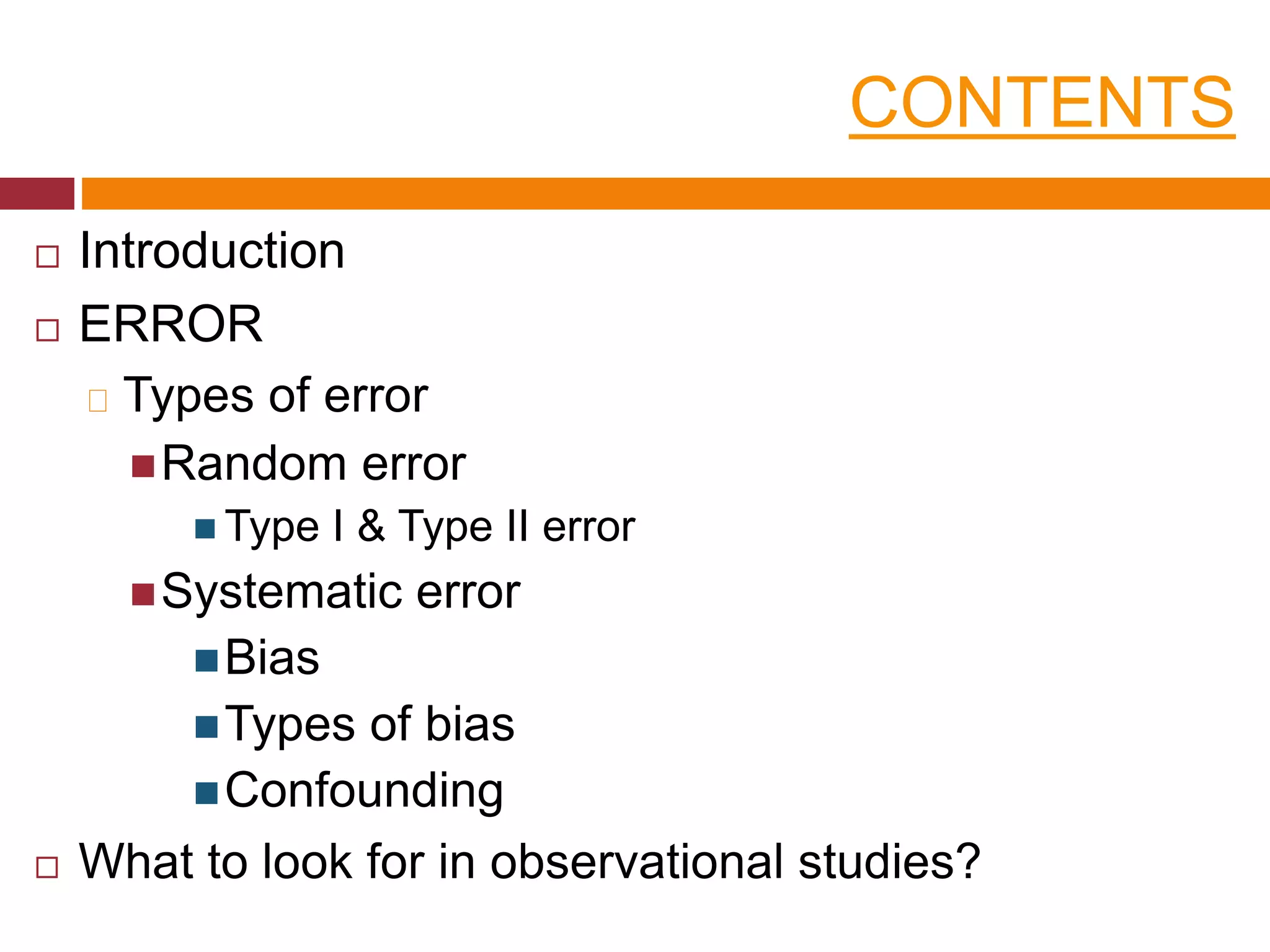 Error, confounding and bias | PPTX