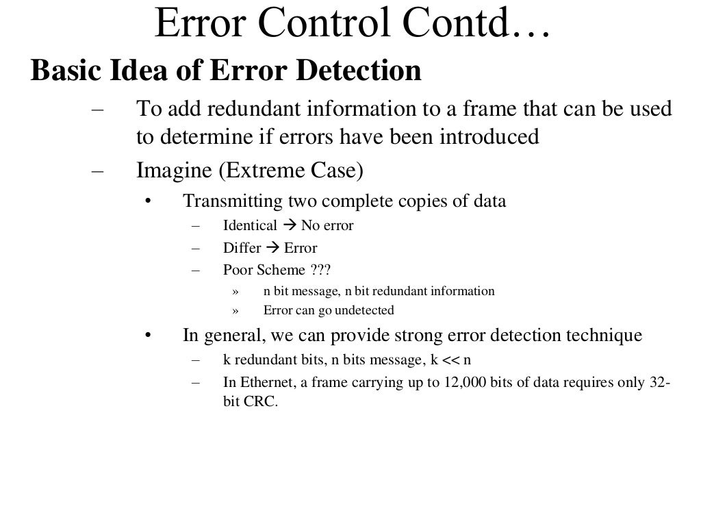 Error control