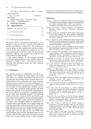 Novel conservative reversible error control circuits based on molecular QCA | PDF