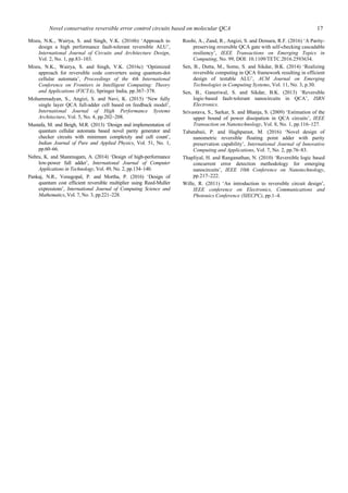 Novel conservative reversible error control circuits based on molecular QCA | PDF
