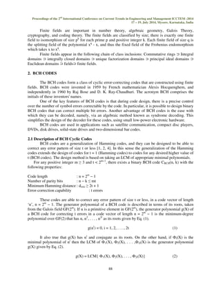 Error control coding using bose chaudhuri hocquenghem bch codes | PDF