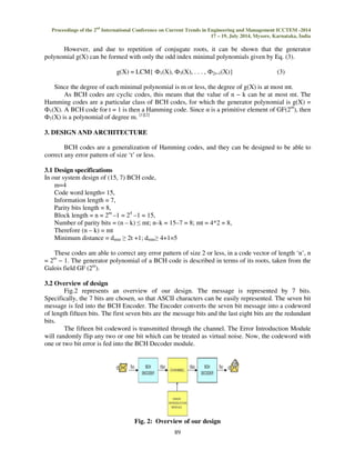 Error control coding using bose chaudhuri hocquenghem bch codes | PDF