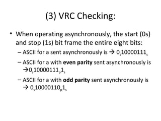 Error control, parity check, check sum, vrc | PPT