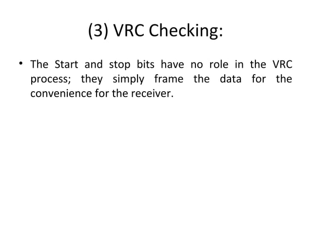 Error control, parity check, check sum, vrc | PPT