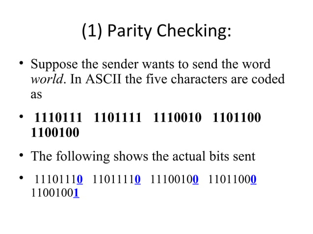 Error Control Parity Check Check Sum Vrc Ppt