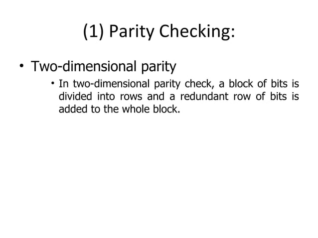 Error Control Parity Check Check Sum Vrc Ppt