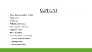 Error control techniques for video communications | PPTX