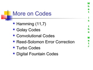 Error correcting codes | PPT