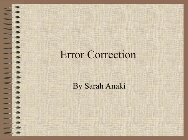 Error correction | PPT