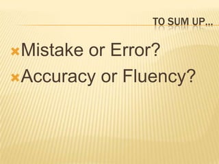 Error Correction Teacher Training | PPSX