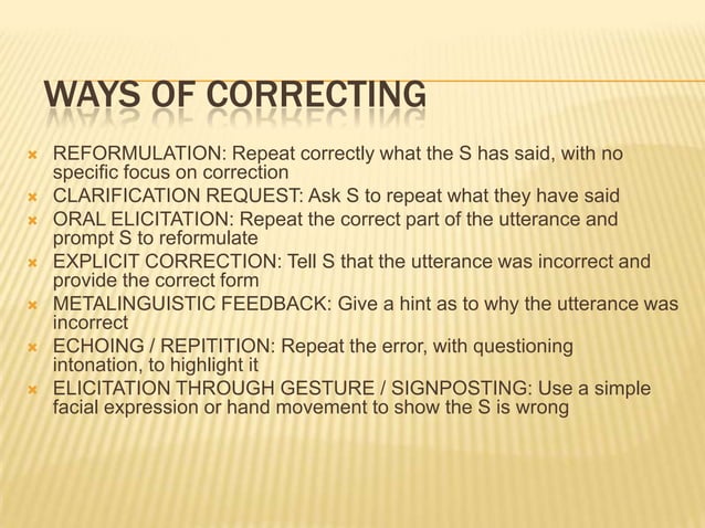 Error Correction Teacher Training | PPSX
