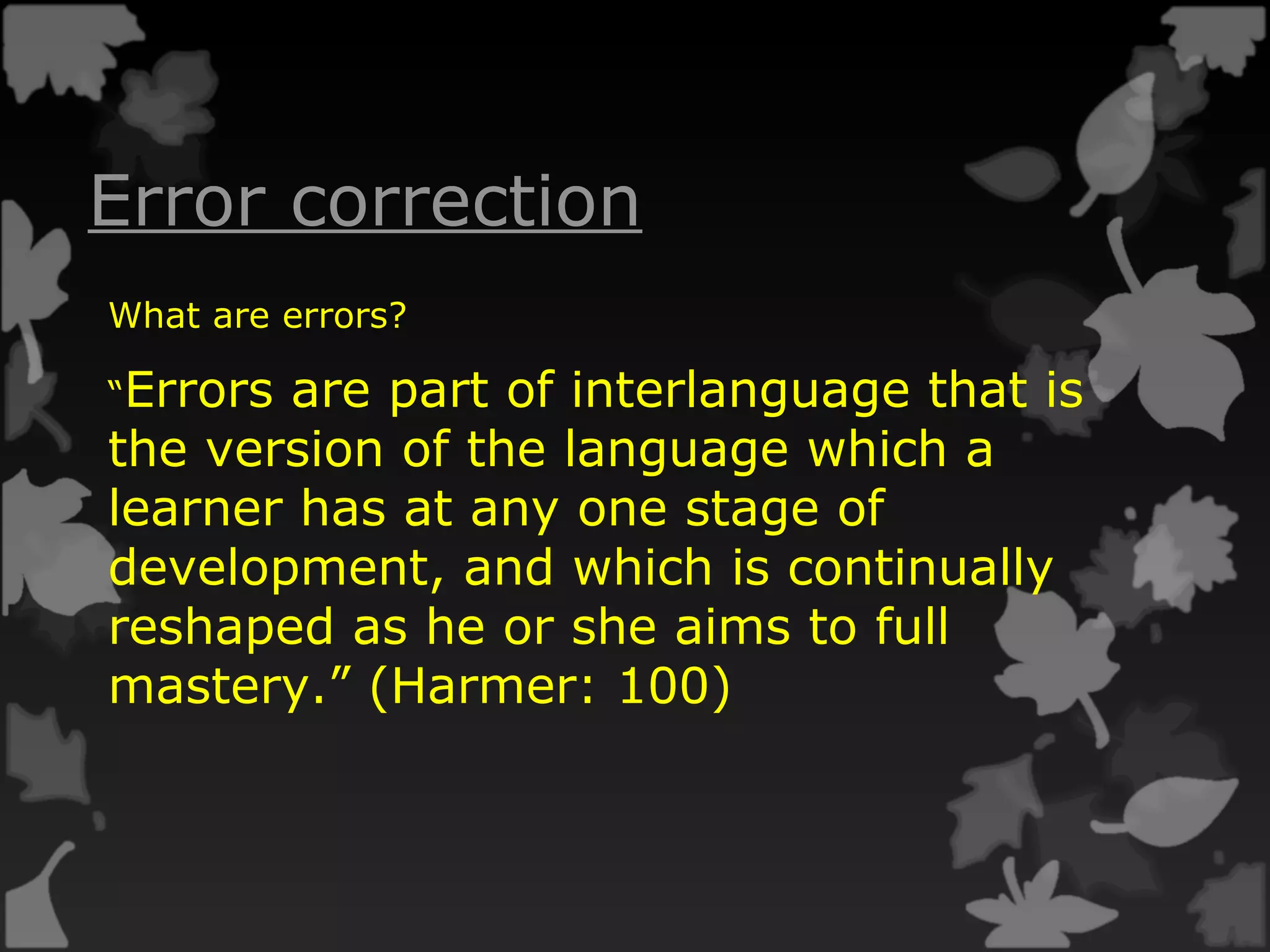 Error correction new teachers training} | PPT