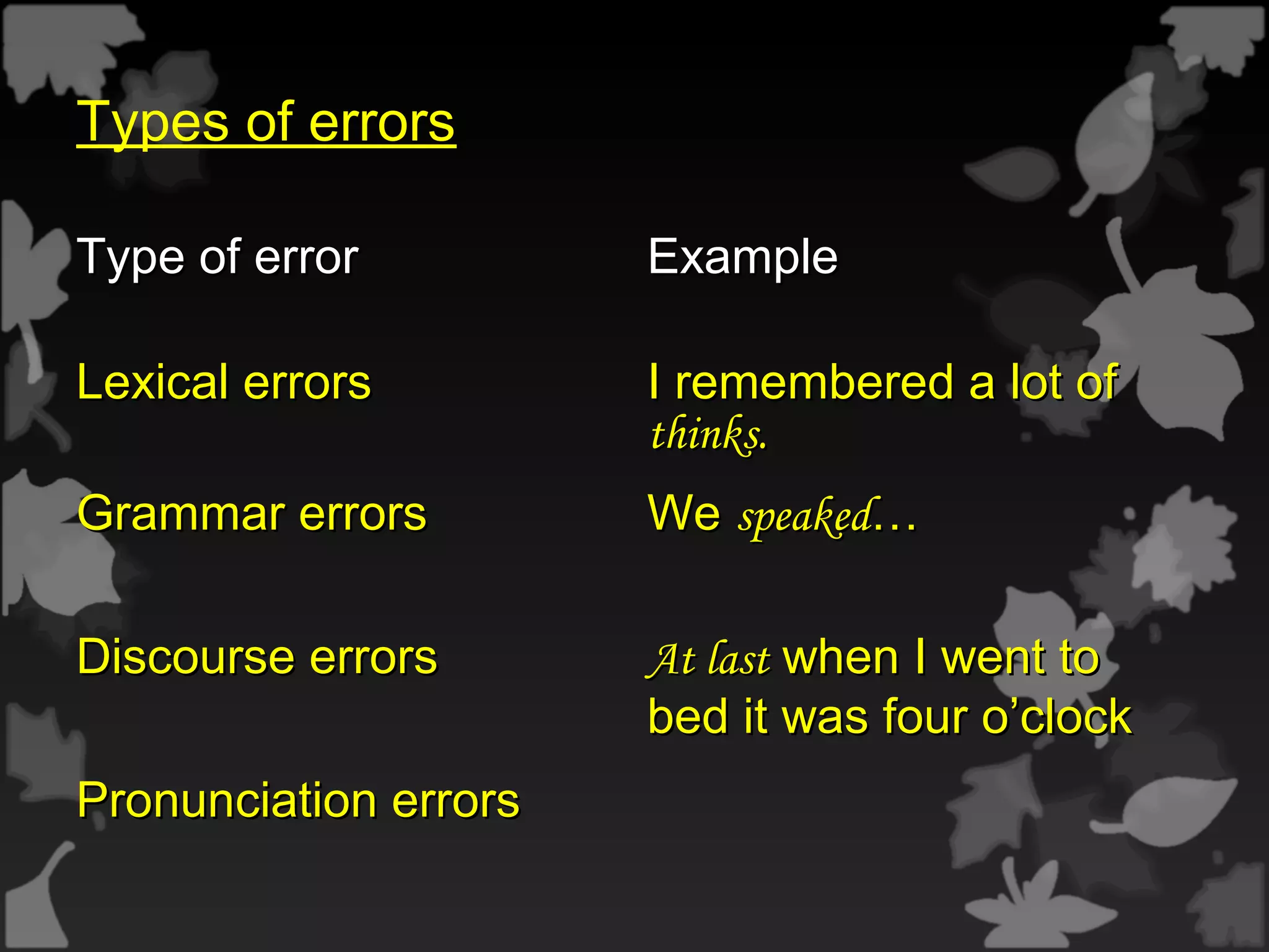 Error correction new teachers training} | PPT