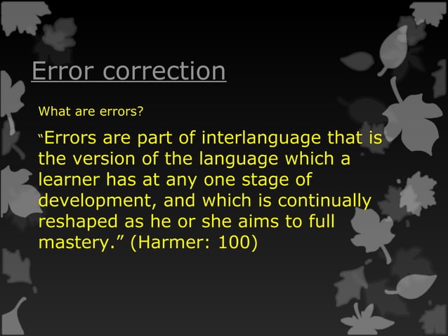 Error correction new teachers training} | PPT