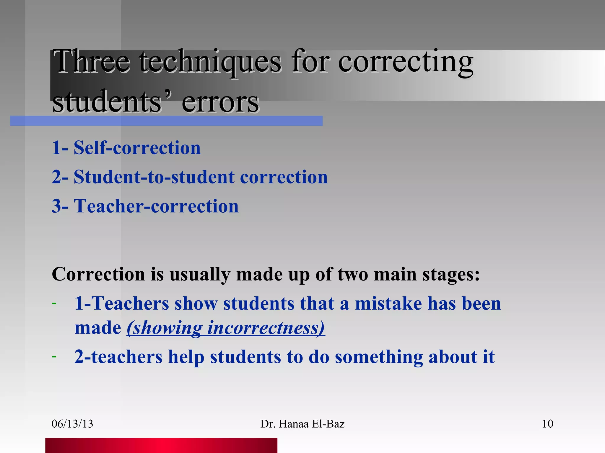 Error correction and feedback | PPT