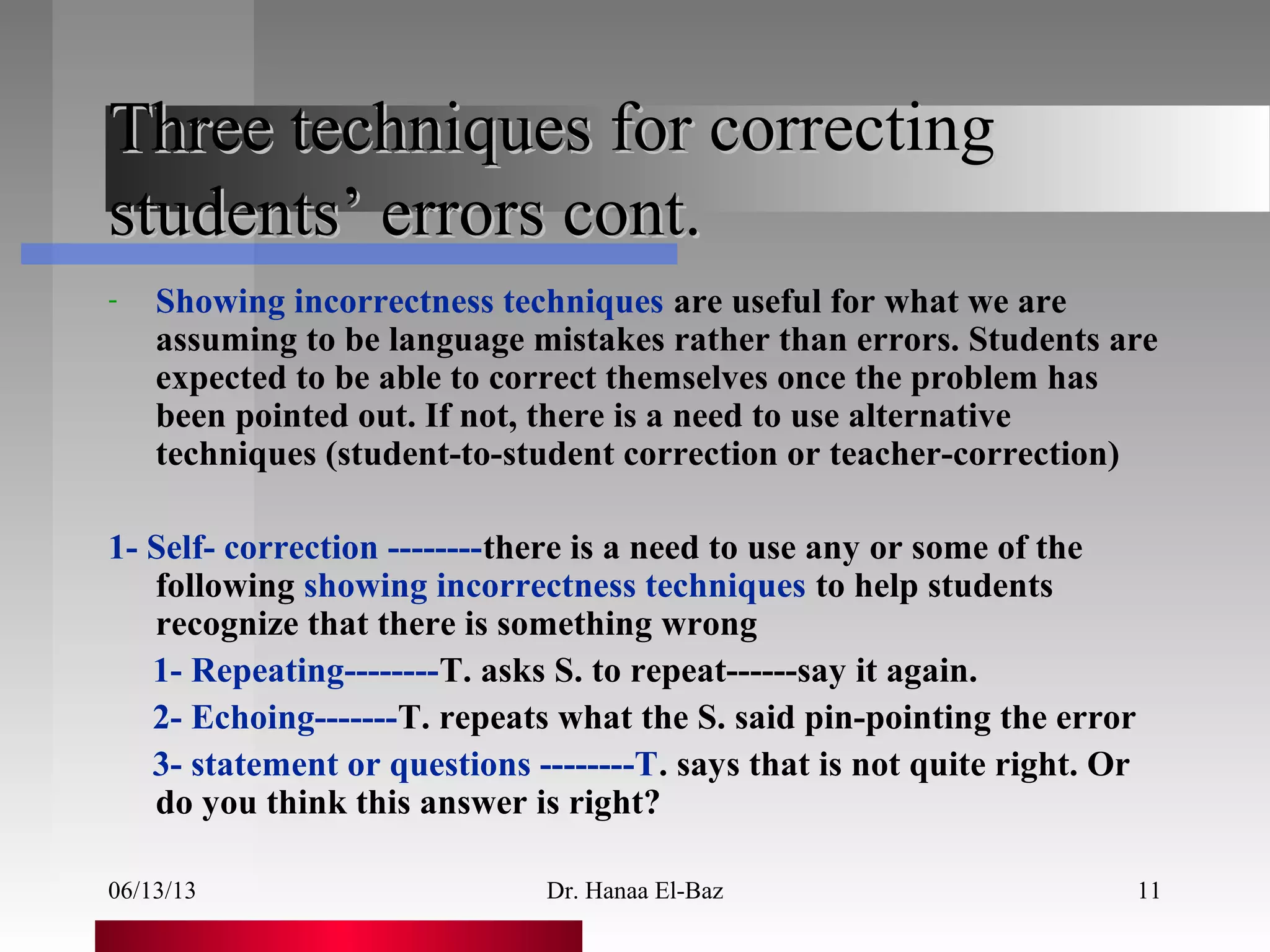 Error correction and feedback | PPT