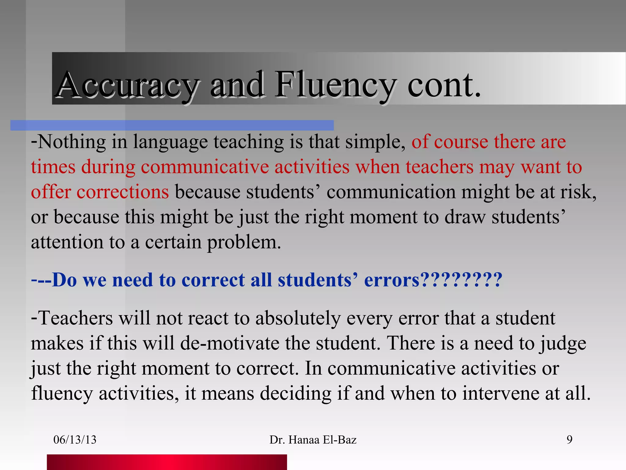 Error correction and feedback | PPT