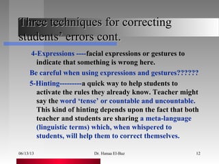 Error correction and feedback | PPT