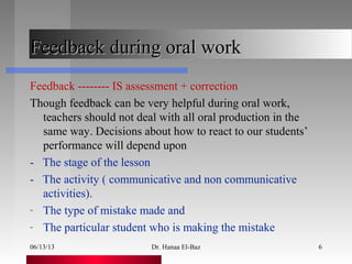 Error correction and feedback | PPT