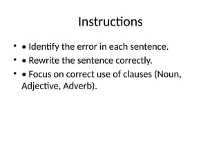 Error Correction Exercises in English Grammar | Class 11 CBSE ...