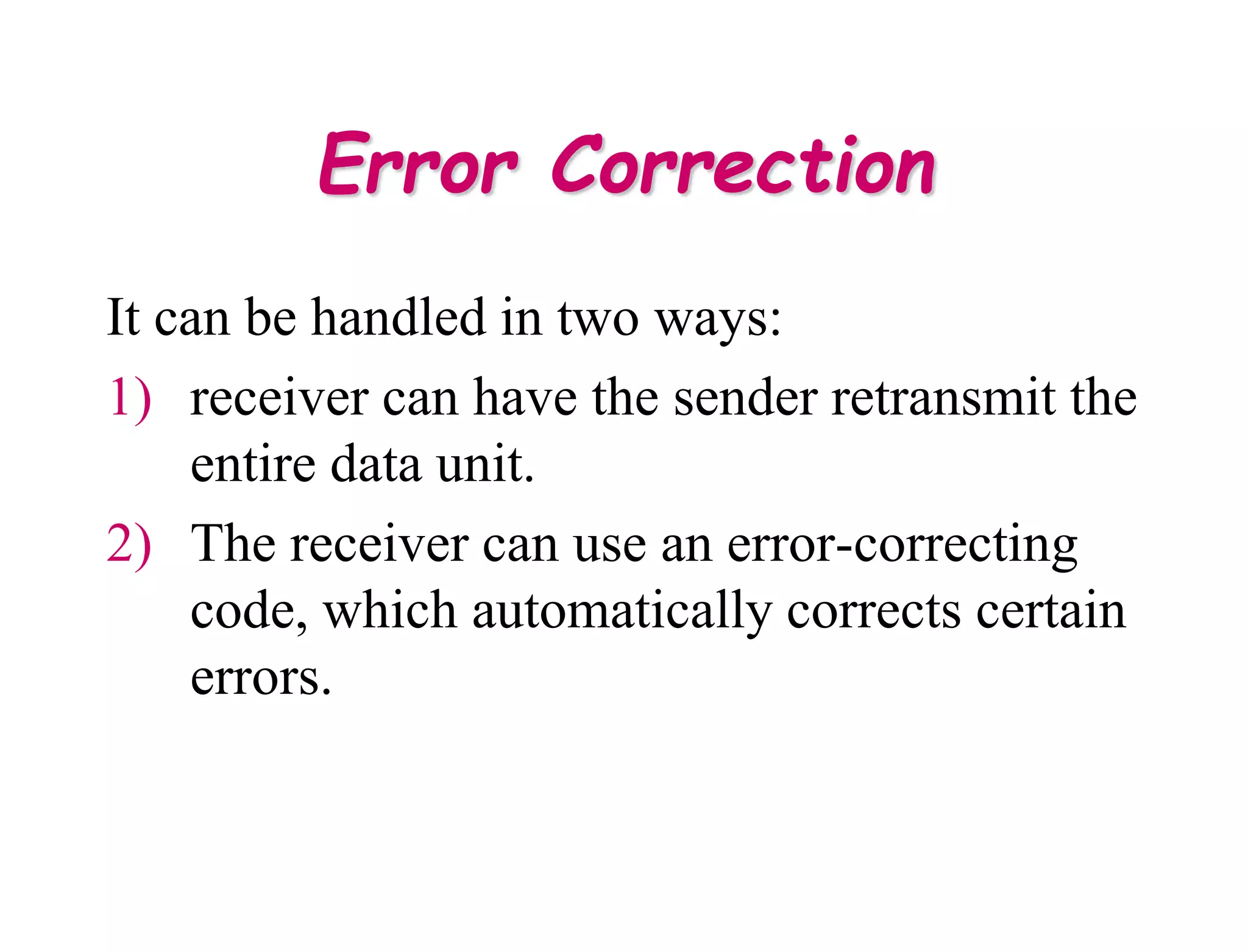 Error correction error detection in digital communication | PPT