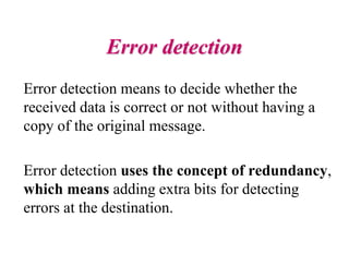 Error correction error detection in digital communication | PPT