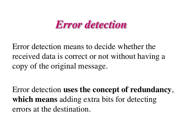 Error Correction Error Detection In Digital Communication