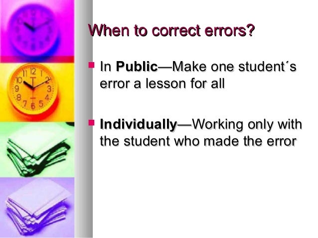 Error correction in a communicative class